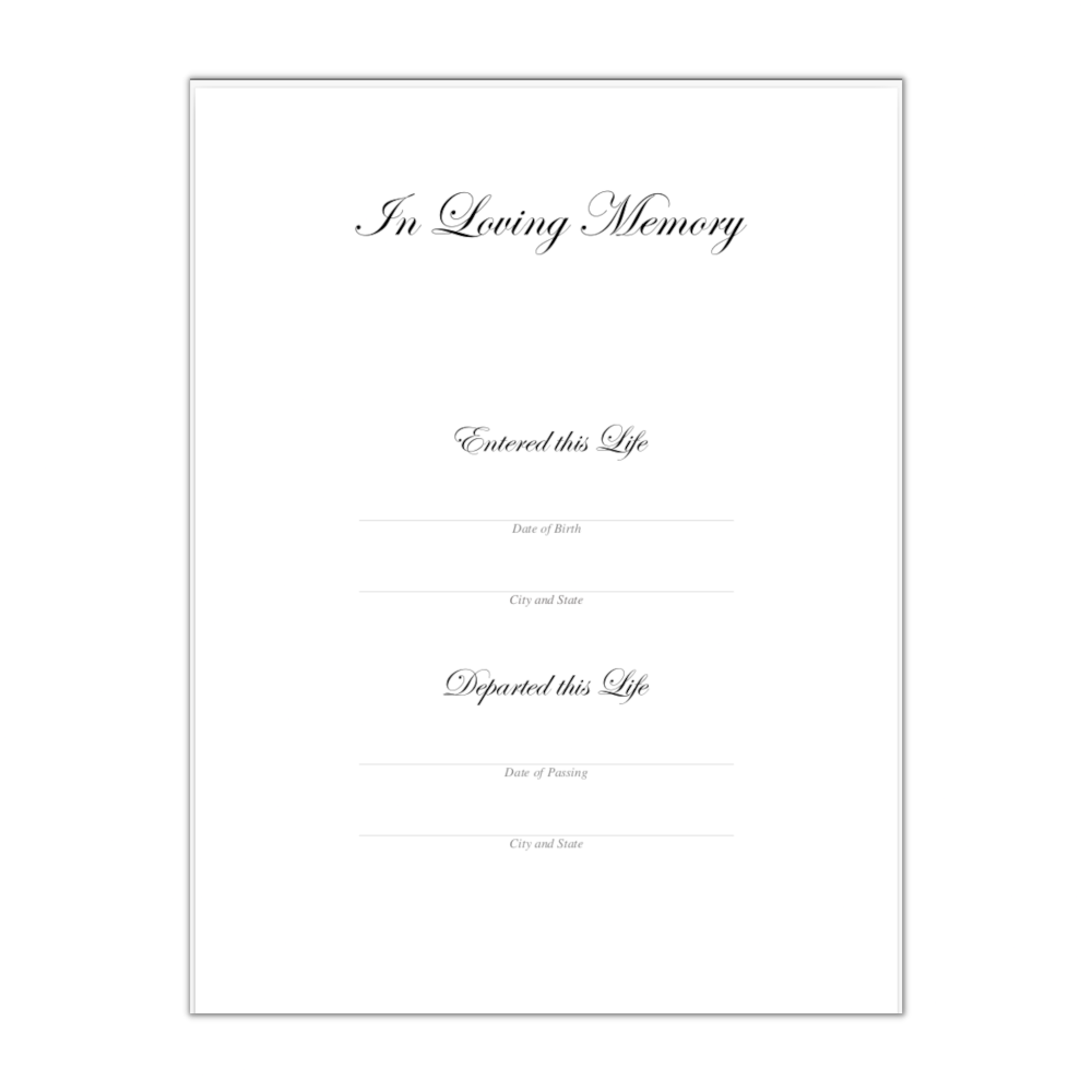 Personalized Pages - In Loving Memory – Memorial Bookstore